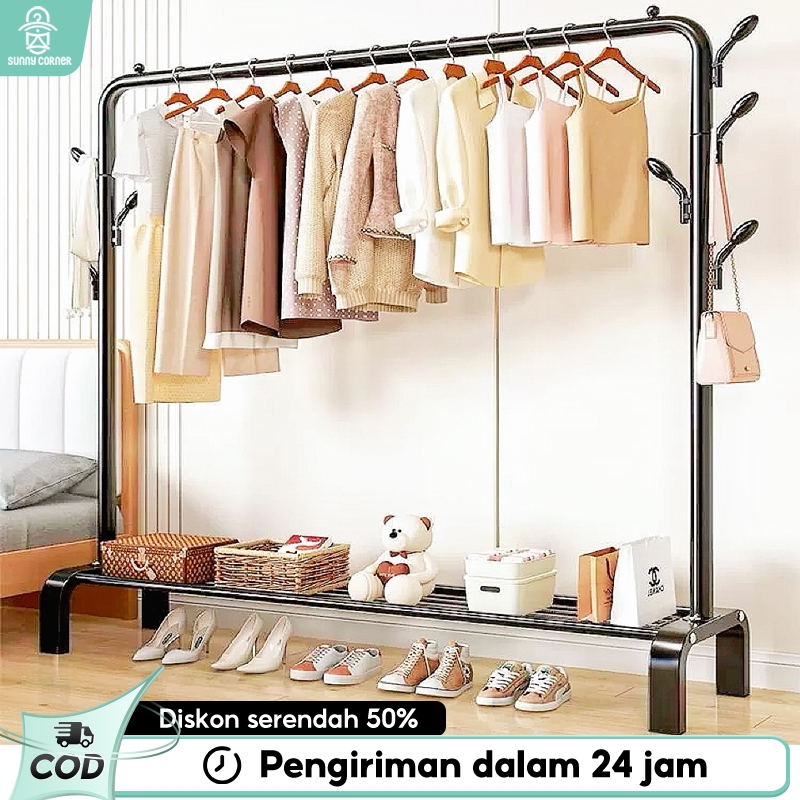 Jual Stand Hanger Gawang 150CM Single Rak Baju Gantungan Baju Besi ...