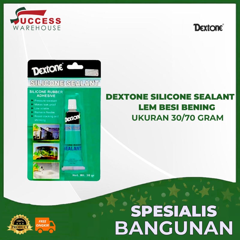 Jual Lem Dextone Silicone Sealant 30 gr Clear Lem Kaca Rubber Adhesive ...