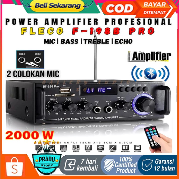 Jual Amplifier BT-298A/198 B PRO Bluetooth EQ Audio Amplifier Karaoke ...