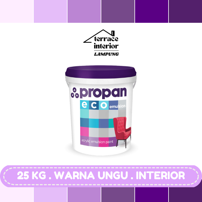 Jual Cat Tembok Interior Propan Eco Emulsion Warna Ungu 25 Kg | Shopee ...