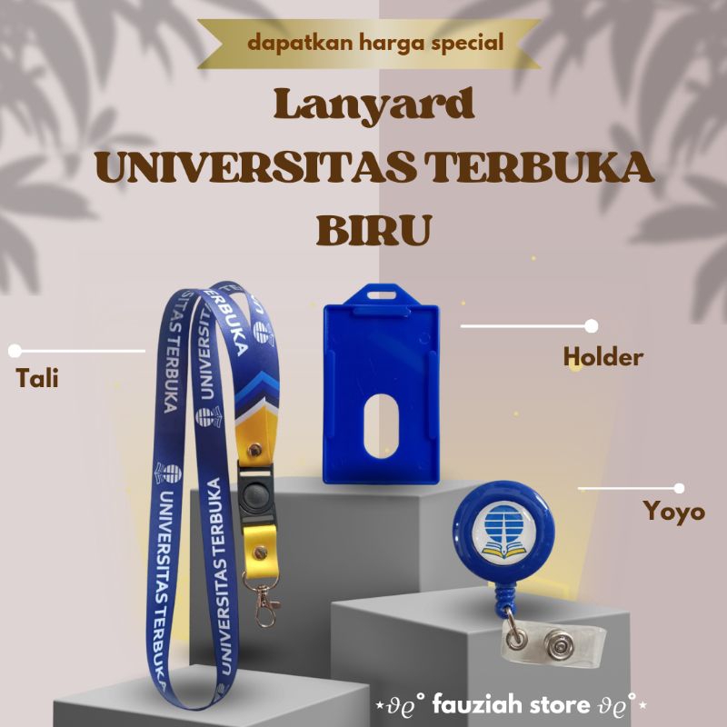 Jual READY! Tali / Lanyard UNIVERSITAS TERBUKA Warna Biru, Cetak KTM ...