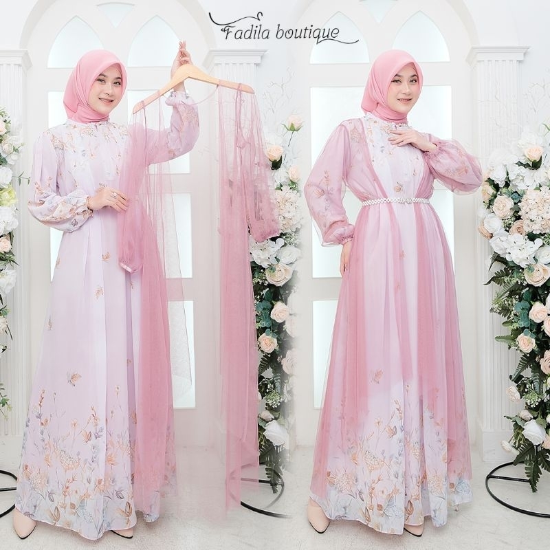 Jual Tiara Dresa Motif Bunga Mix Tile Set Hijab SegiEmpat Free Belt ...