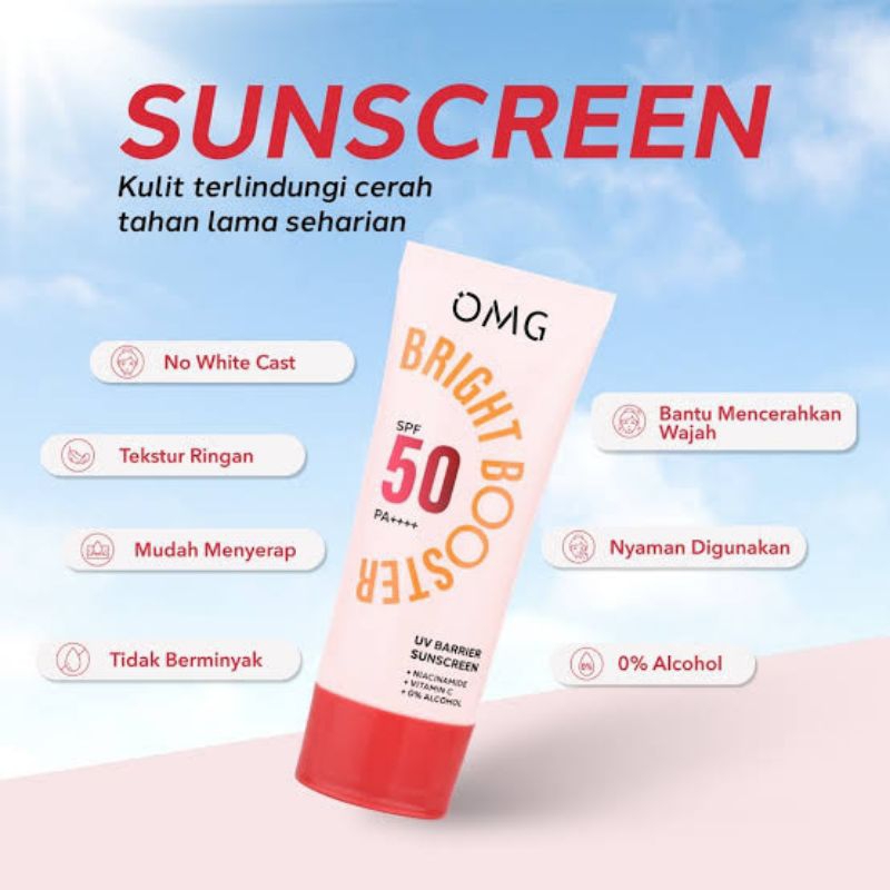 Jual OMG Bright Booster Real Sunscreen SPF 50 PA+++ | Shopee Indonesia