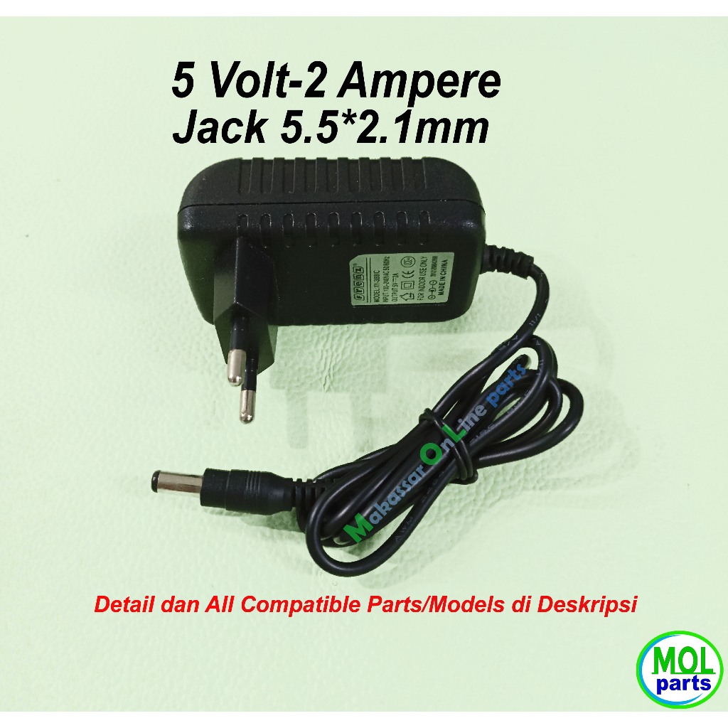 Jual Adaptor 5V 2A CCTV Modem Router Adaptor 5 Volt 2 Ampere 5.5x2.1 ...