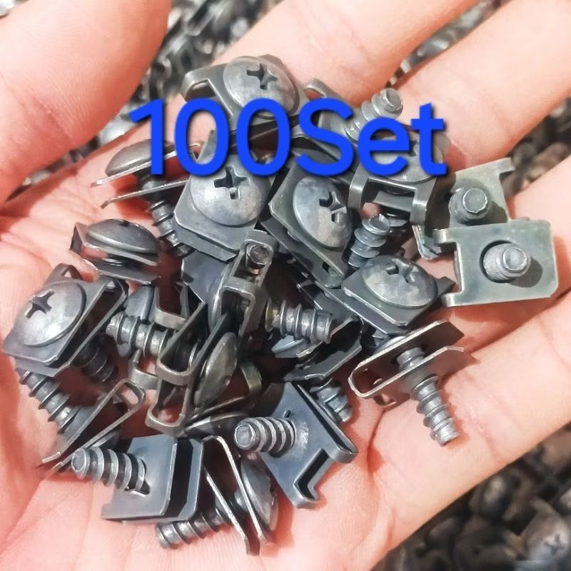 Jual baut klip jepit klem yamaha universal skrup plus jepit klem ...