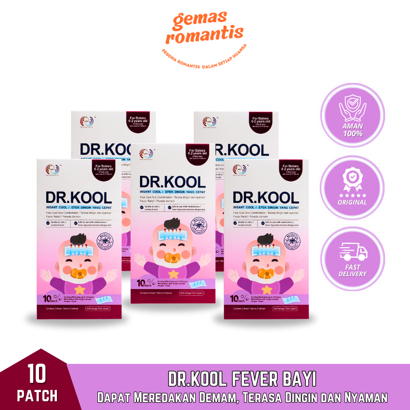 Jual DR.KOOL fever Baby [5x2 Sachet] - Plester Demam Bayi Penurun Panas ...