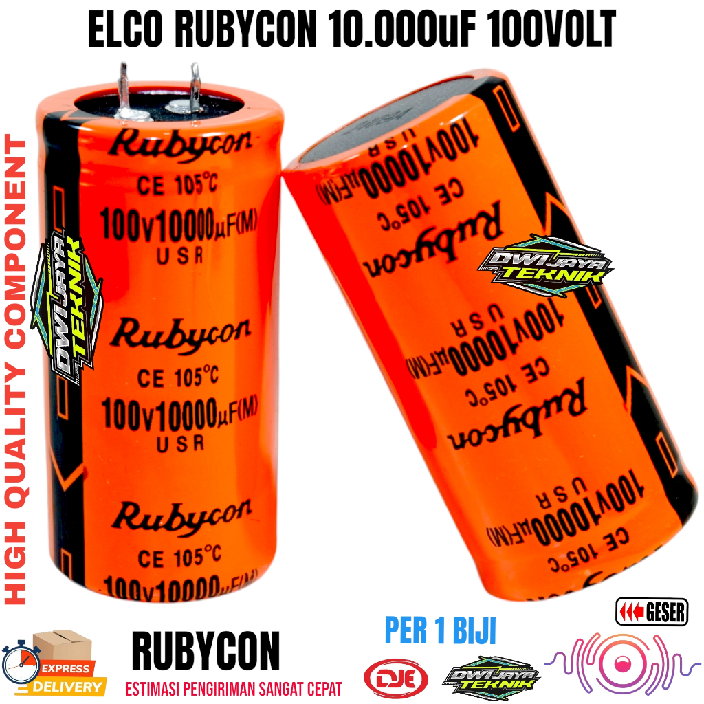 Jual Elco Kapasitor Rubycon Oren 100v 10000uF Kualitas Bagus | Shopee ...