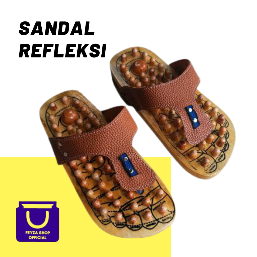 Jual Sandal kesehatan KAYU Refleksi pijat sendal terapi akupuntur dan ...