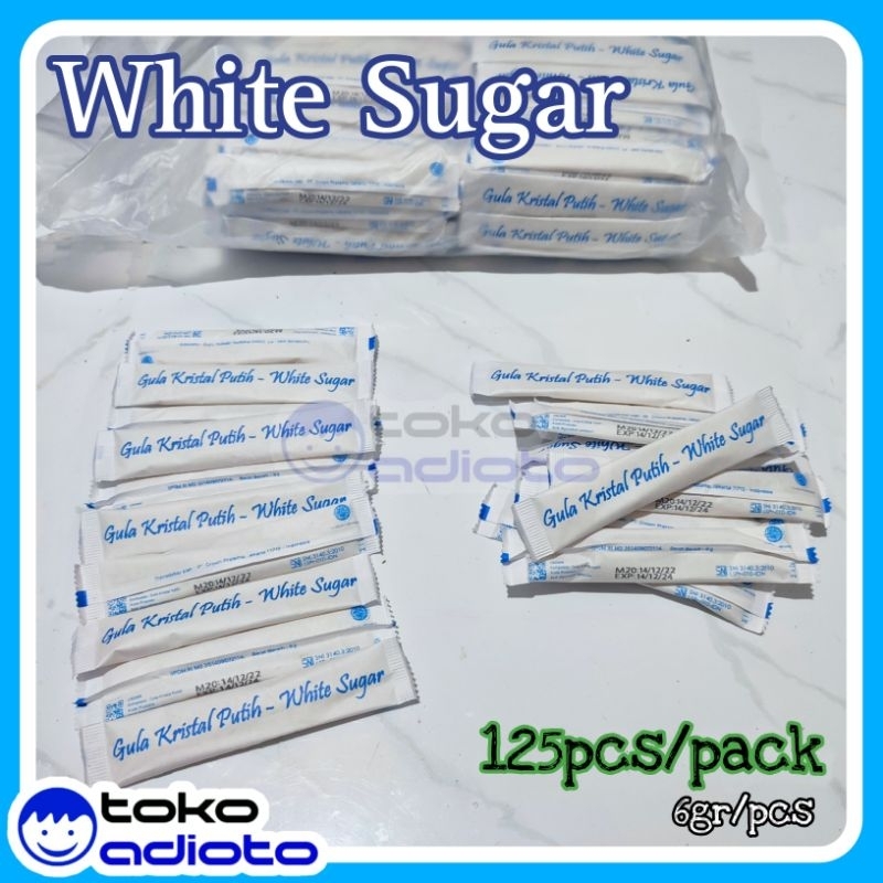Jual Gula Kristal Sachet 125pcs 6gr / White Sugar / Gula Putih / Gula ...