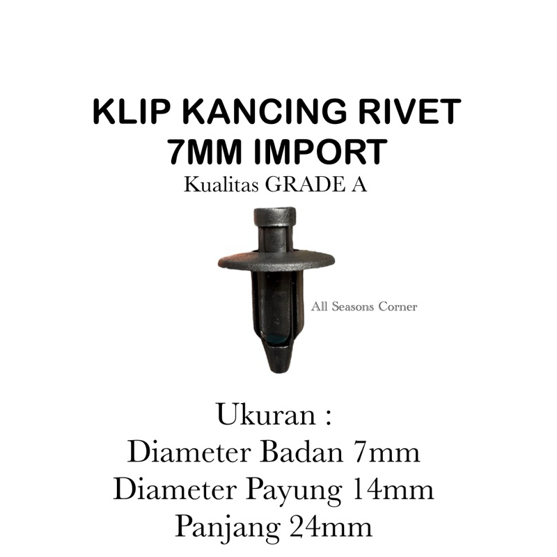 Jual [ PAKET 10 - 50 PC ] BAUT KLIP KANCING RIVET LANCIP 7MM | Shopee ...