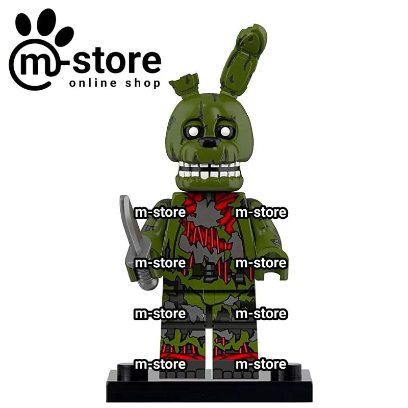 Jual brick fnaf springtrap five nights at freddy's mini toy figure ...
