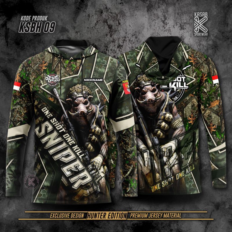 Jual BAJU JERSEY BERBURU SNIPER PEMBURU BABI ONE SHOT ONE KILL | JERSEY ...