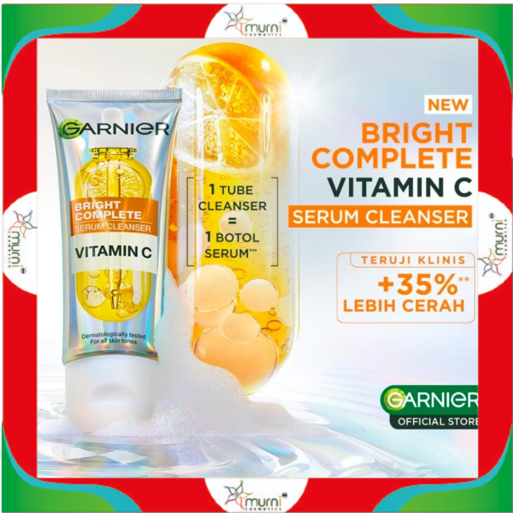 Jual [[NEW SILVER]] GARNIER BRIGHT COMPLETE SERUM CLEANSER VIT C 100ML | Shopee Indonesia