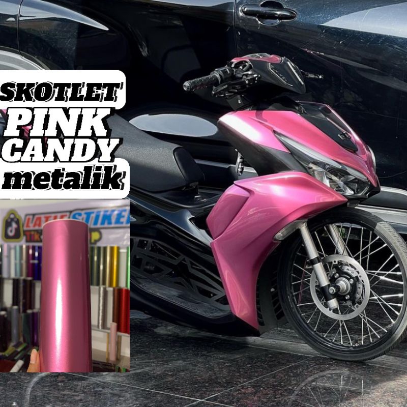 Jual STIKER SKOTLET MOTOR GLOSSY PINK CANDY METALLIC PREMIUM MILLENIUM ...