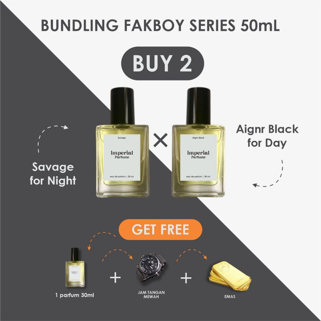 Jual Bundling FAKBOY SERIES 50mL Aignr Black for day and Savage for ...