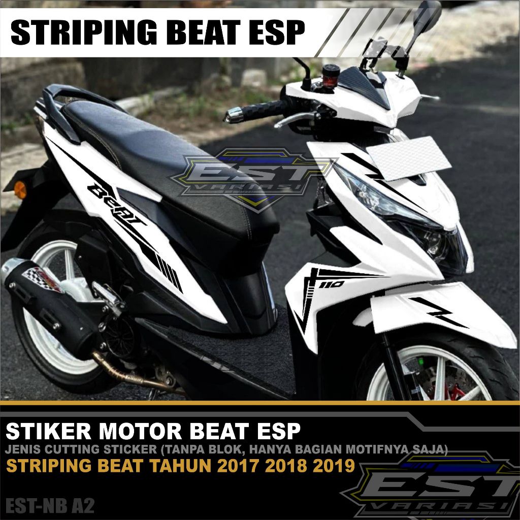Jual STIKER HONDA BEAT ESP STRIPING VARIASI MOTOR BEAT NEW ESP CUTTING ...