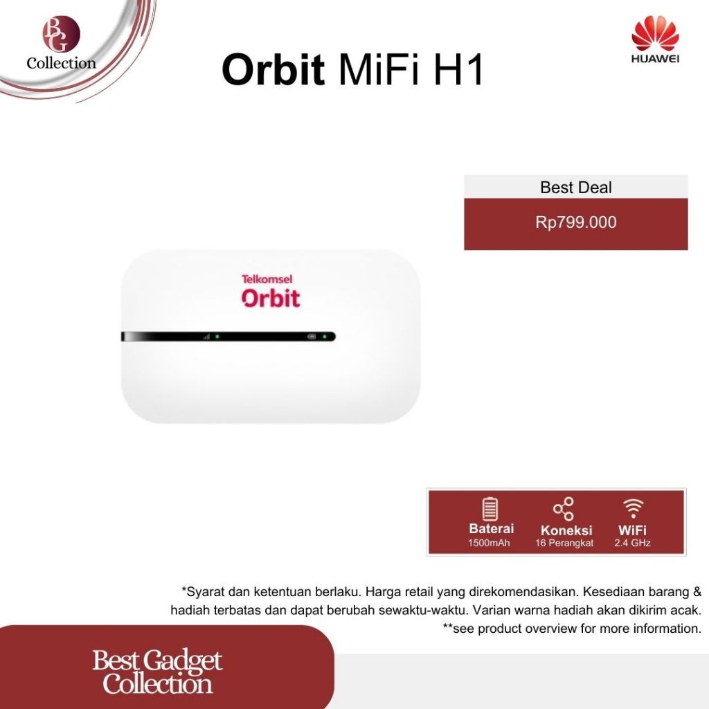 Jual Telkomsel Orbit Mifi H1 Portable Modem Wifi 4G High Speed | Shopee ...