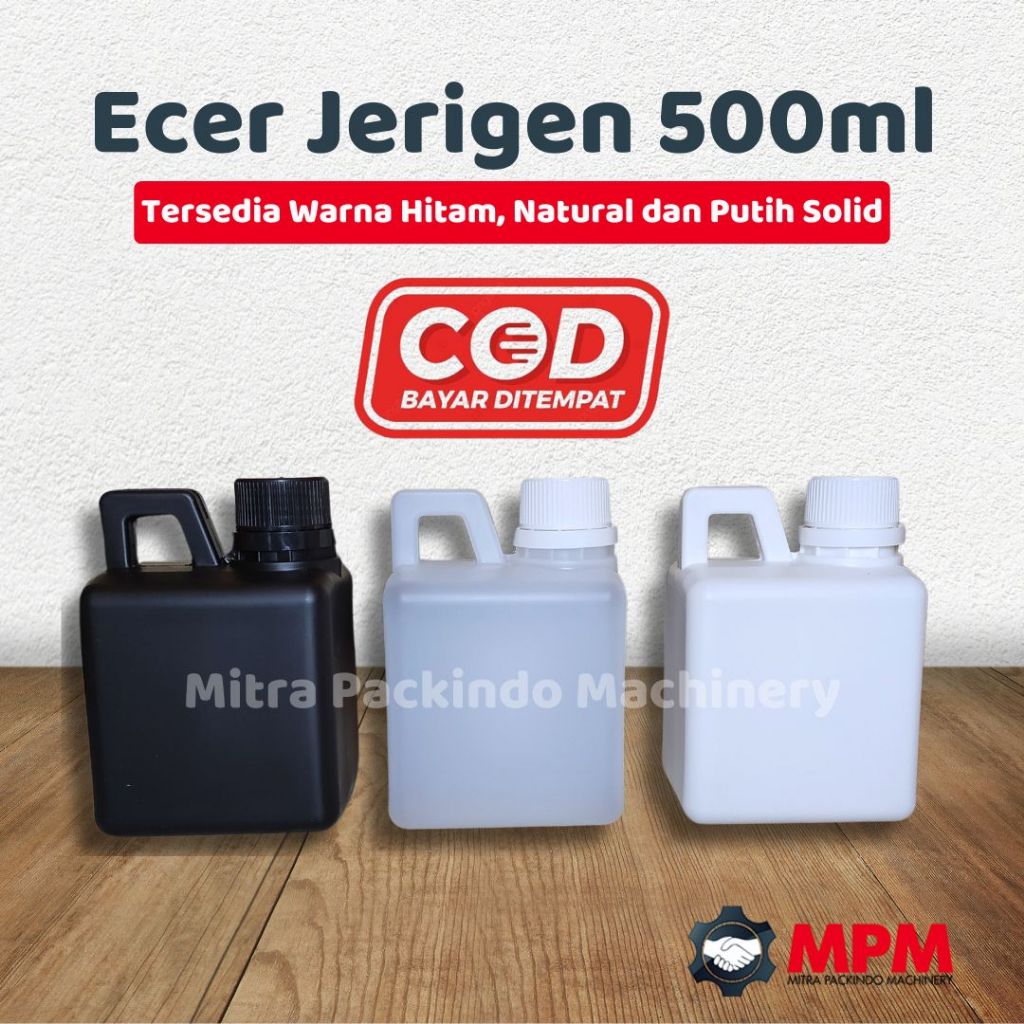 Jual ECER Jerigen Pupuk 500ml Hitam Natural Putih Jirigen 500 ml 1/2L ...