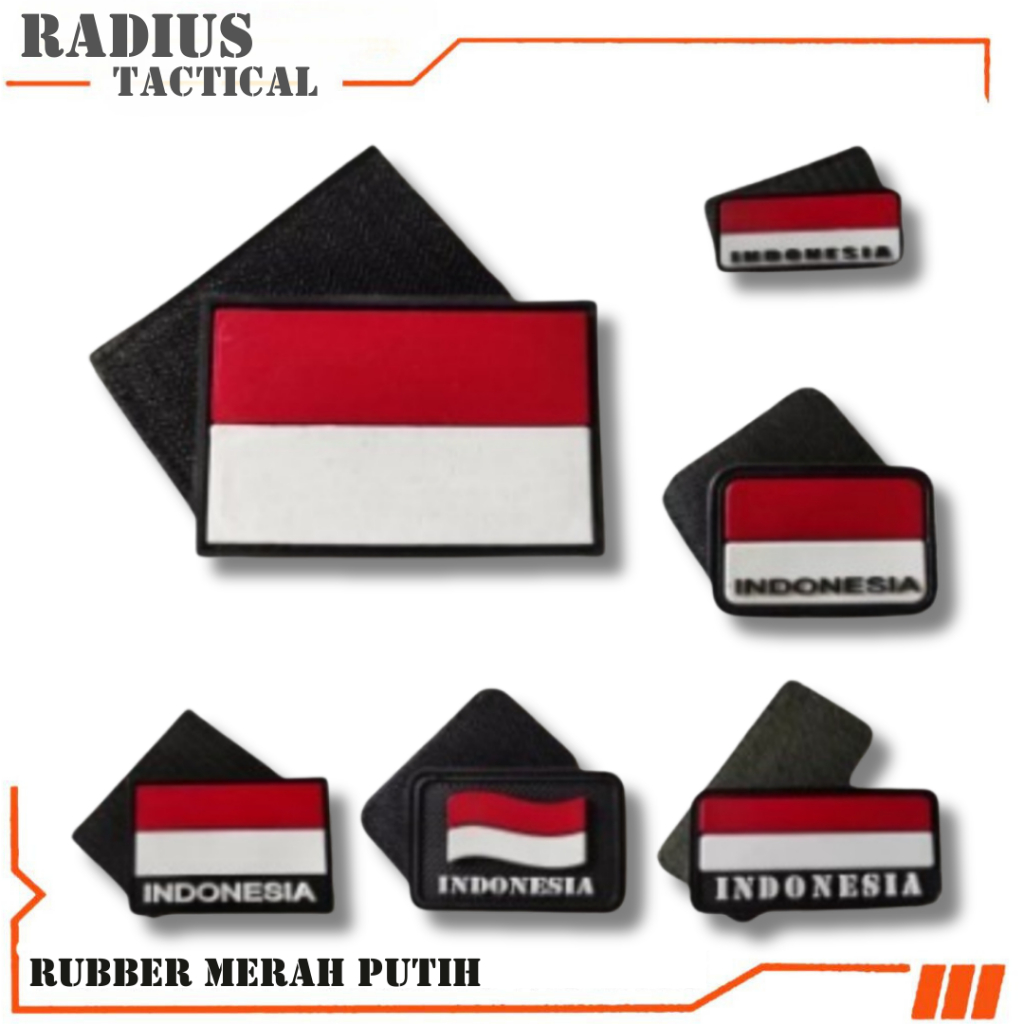 Jual PATCH RUBBER LOGO BENDERA INDONESIA MERAH PUTIH/TEMPELAN EMBLEM ...