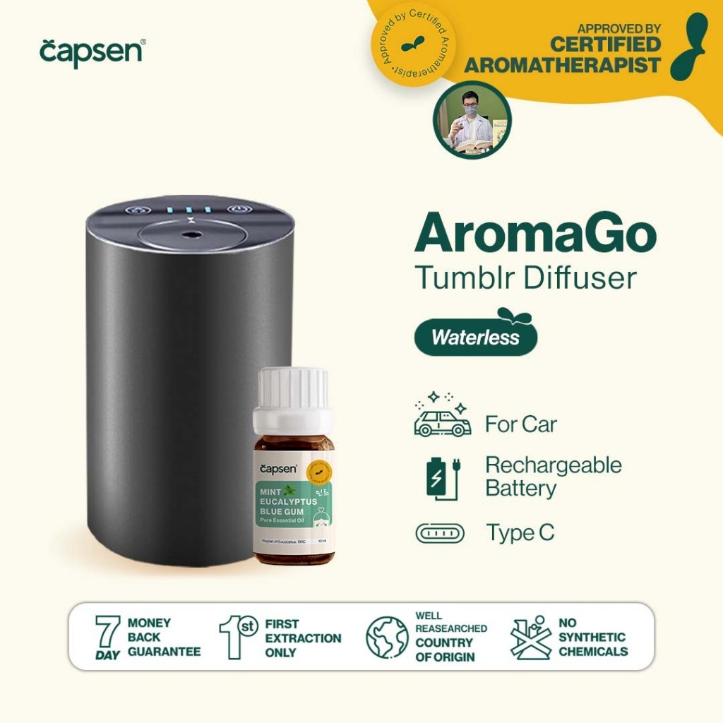 Jual CAPSEN Car Waterfree Tumblr AromaGo Portable Diffuser Essential ...