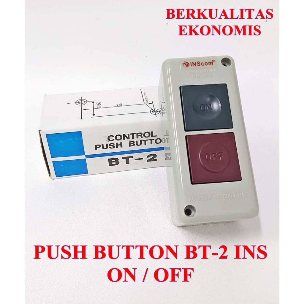 Jual PUSH BUTTON SWITCH ON OFF BT-2 / PUSHBUTTON SAKLAR TAB CONTROL BT ...