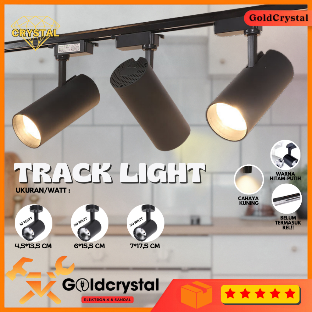 Jual LAMPU RELL TRACK LED SOROT LAMPU REL TRACKLIGHT SPOTLIGHT 10W 20W 30W CAHAYA KUNING ...