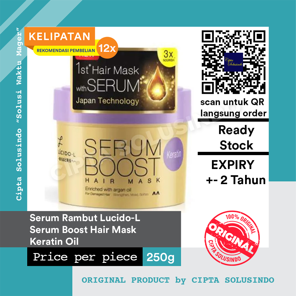 Jual Serum Rambut Lucido-L Serum Boost Hair Mask Keratin oil 250g ...