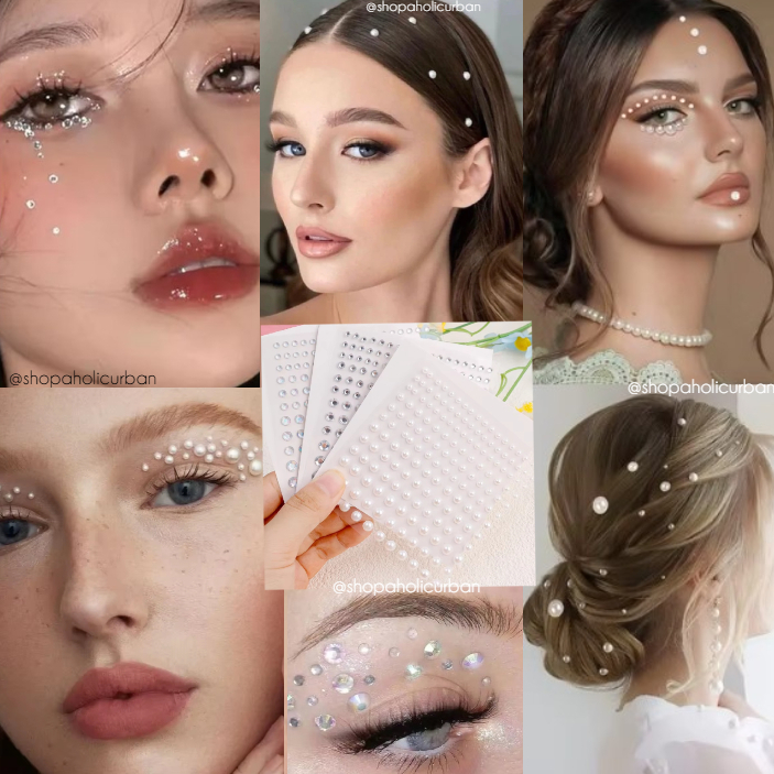 Jual Pearl Face Jewelry Sticker Wajah Permata Sticker Berlian Sticker ...