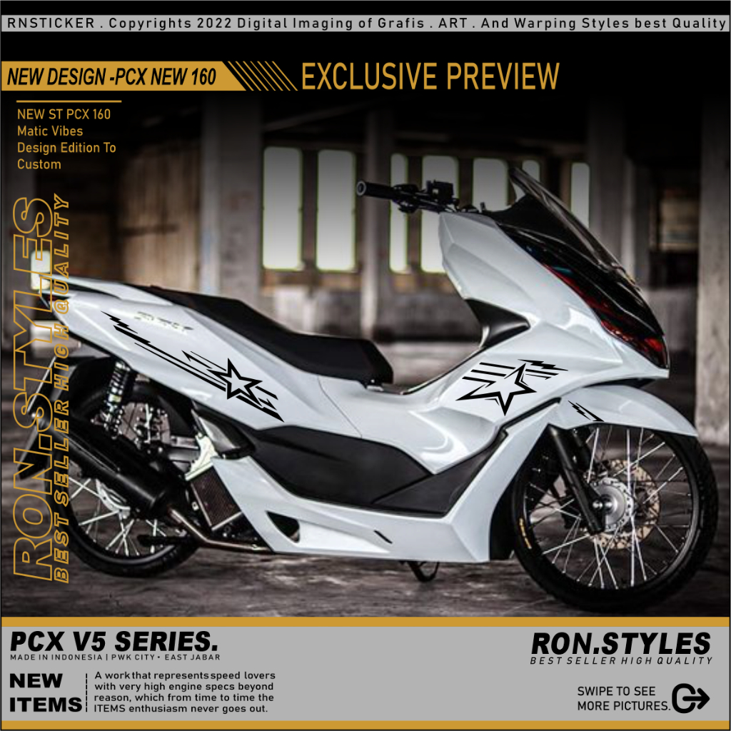 Jual V5 Cutting Sticker Striping Variasi Pcx New 155-160 Striping ...