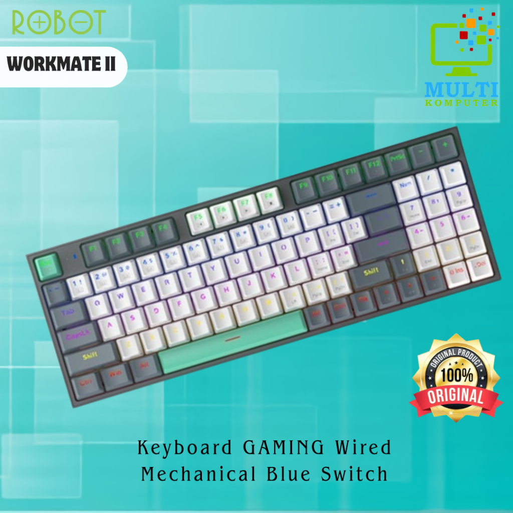 Jual Keyboard GAMING ROBOT WORKMATE II Wired Mechanical Blue Switch ...