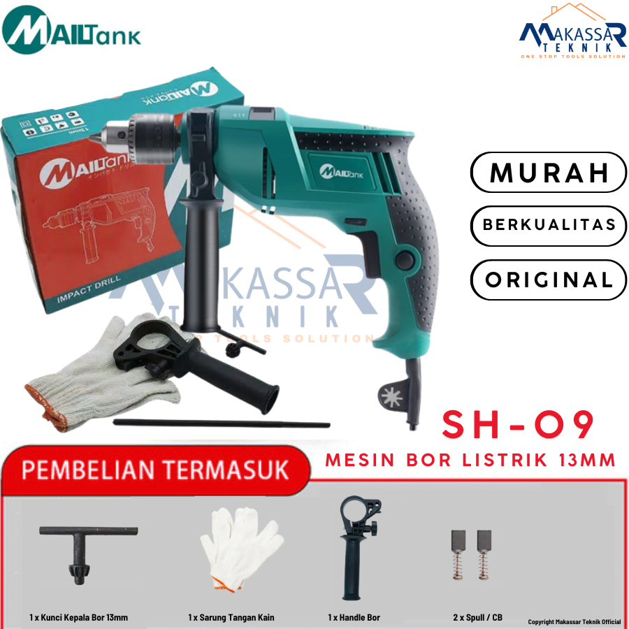 Jual Mesin Bor Listrik 13mm Bolak Balik MAILTANK - Bor Impact Tembok Beton SH09 | Shopee Indonesia