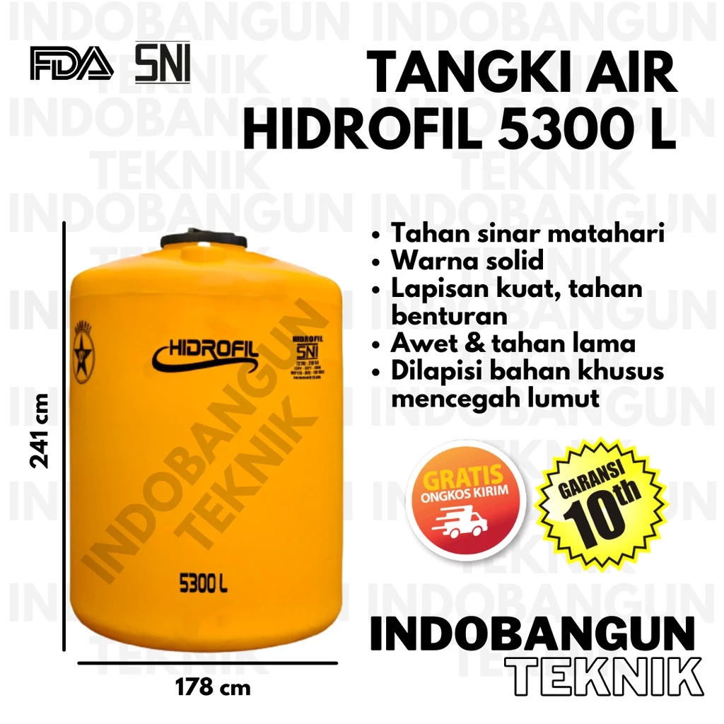 Jual Toren Tangki Tandon Air Hidrofil 1200 2200 3300 5300 Liter Harga ...