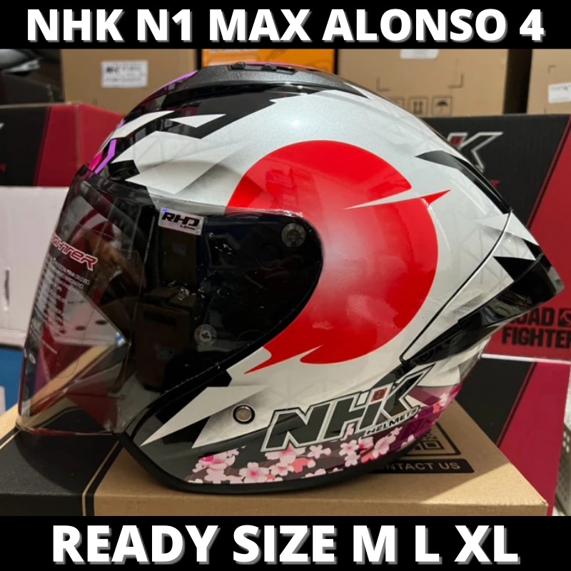 Jual Helm NHK N1 MAX Alonso 4 Black Pink Single Visor Half Face | Shopee Indonesia
