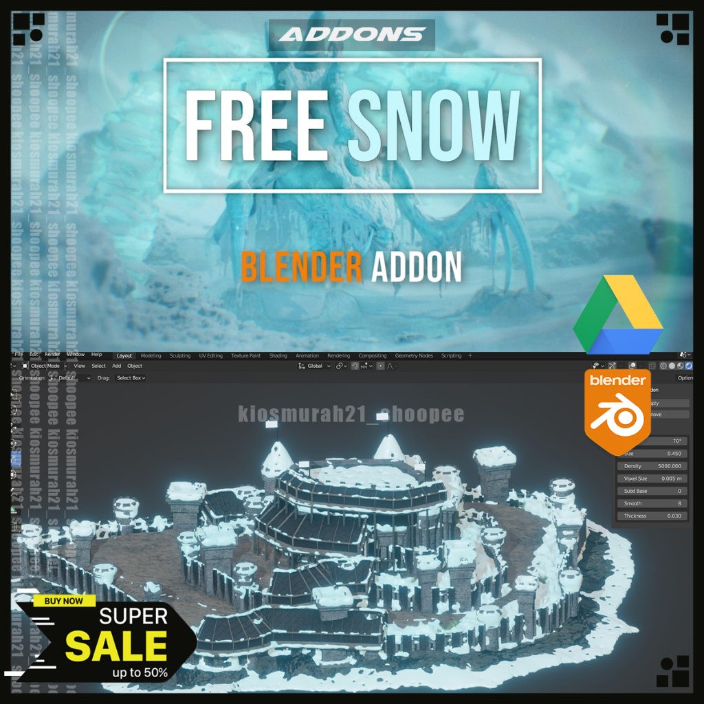 Jual Freezing Effect Generator 3D Blender addons Plugin Terbaru Blender ...