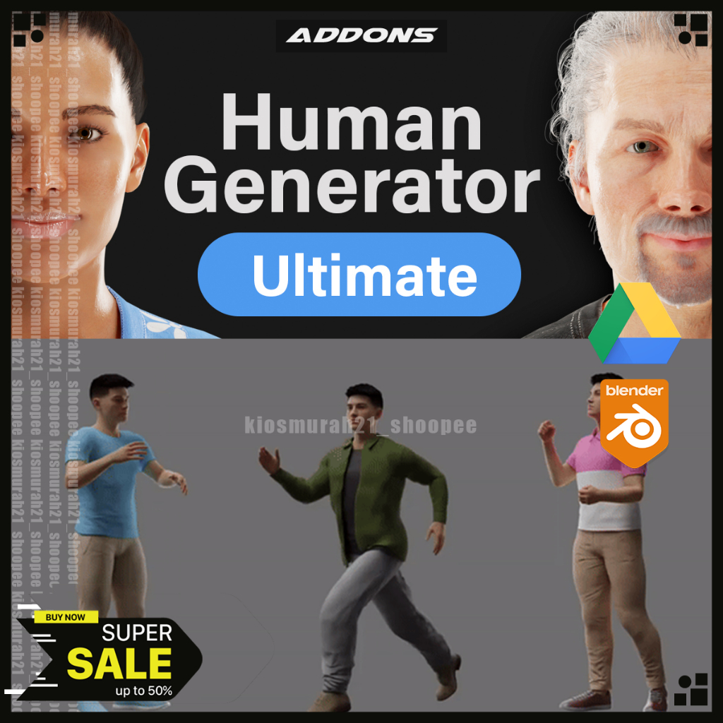 Jual Human Generator 3D + Assets 3D Blender addons Plugin Terbaru Blender 3D | Shopee Indonesia