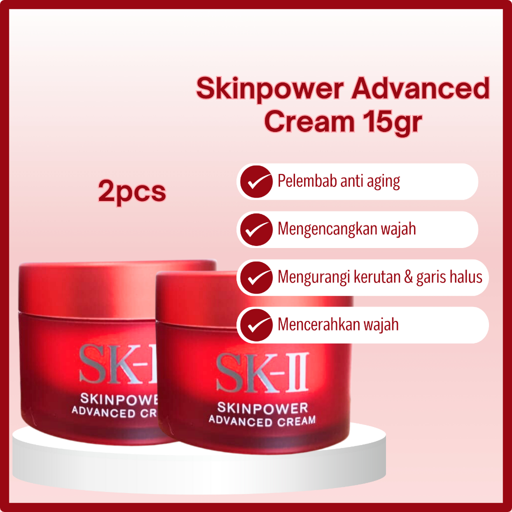 Jual SKII SK-II SK2 Skinpower advanced cream 15gr- Skin Power Pelembab Wajahh | Shopee Indonesia