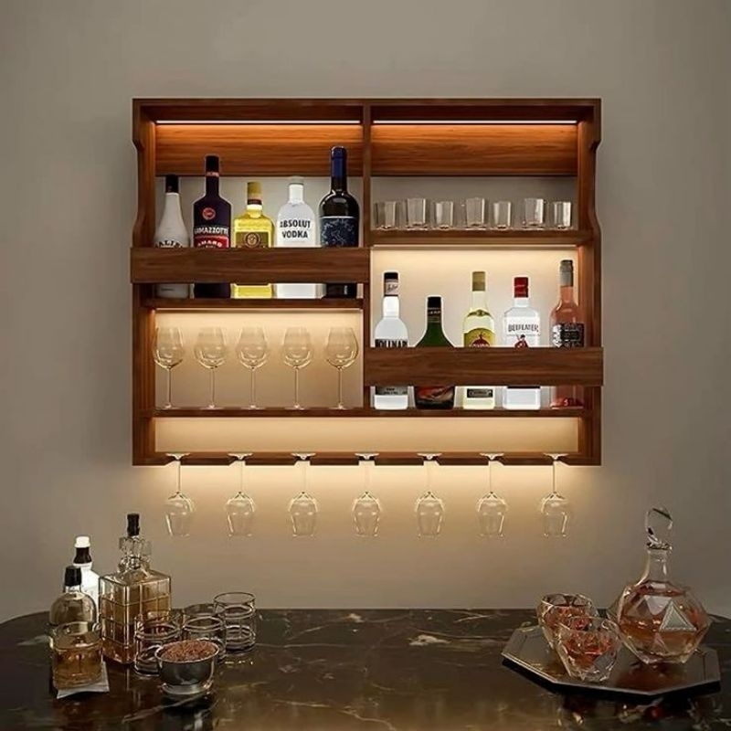Jual rak botol minuman wooden wine rack | Shopee Indonesia