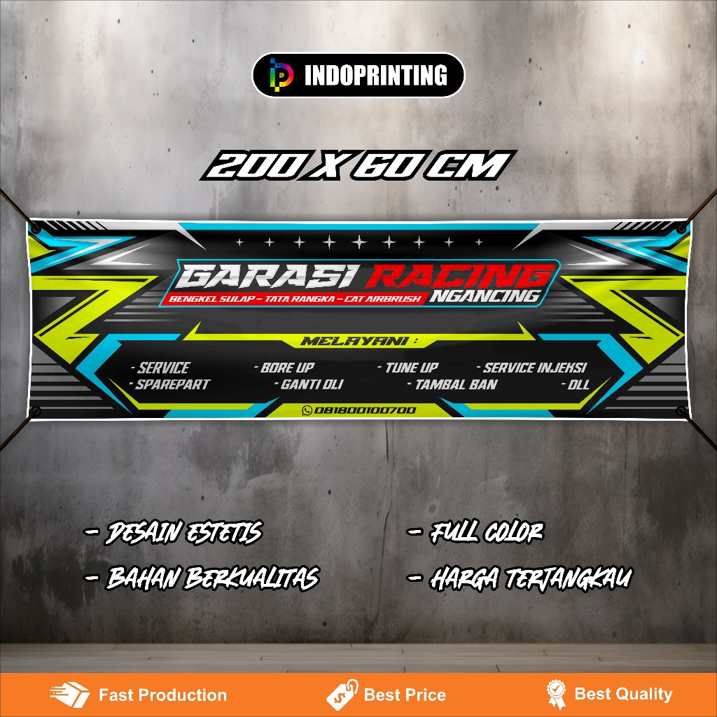 Jual SPANDUK BENGKEL / BANNER BENGKEL 200 X 60cm (COD) | Shopee Indonesia