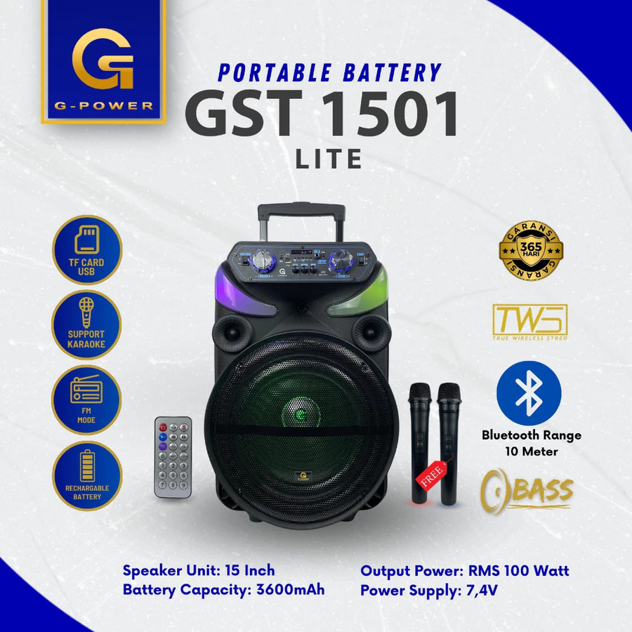 Jual Speaker Portable G Power GST-1501 Lite 15" Loudspeaker LITE GST ...