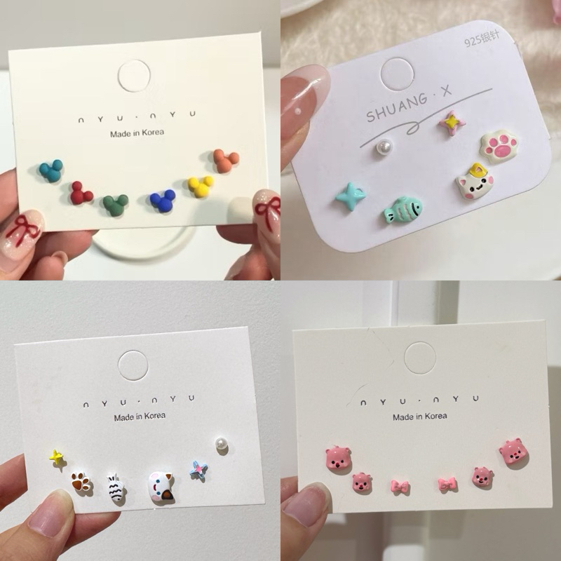 Jual Anting Set Karakter Mickey Loopy Beruang Kucing Anting Anak anak ...