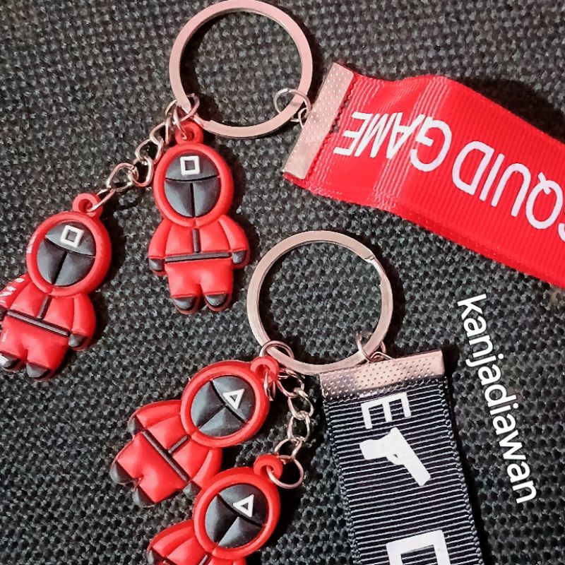 Jual Gantungan kunci Squid Game Mixue BOBA Keychain Rubber Gantungan ...