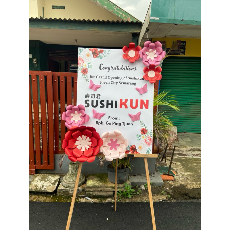 Jual papan ucapan paper flower/papan ucapan turut berdua/papan ucapan ...