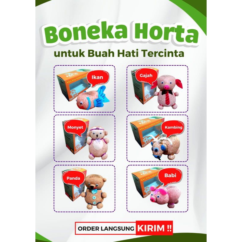 Jual Souvenir Boneka Horta Bisa Tumbuh Rumput Boneka Edukasi Karakter ...