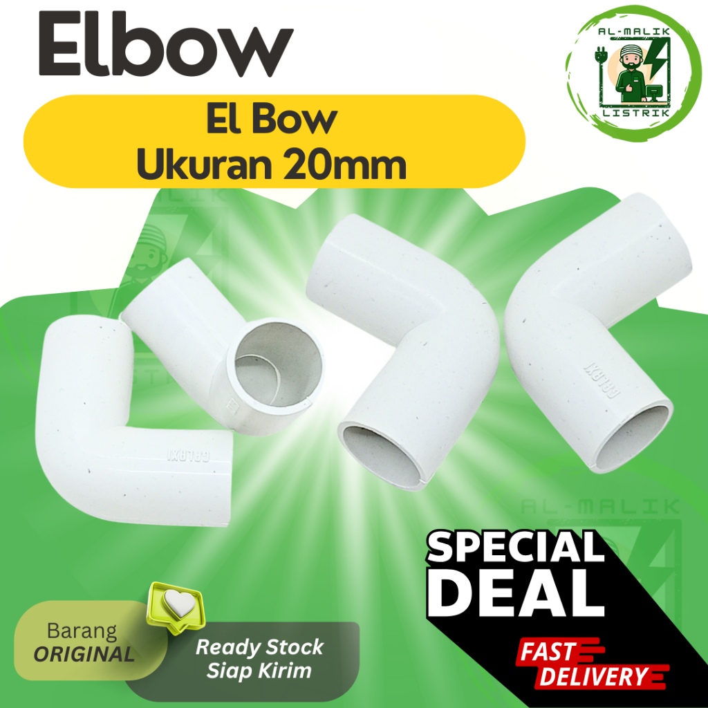 Jual El Bow Ukuran Elbow 20mm Tanpa Baut Alat Penyambung Pipa ELBOW ...