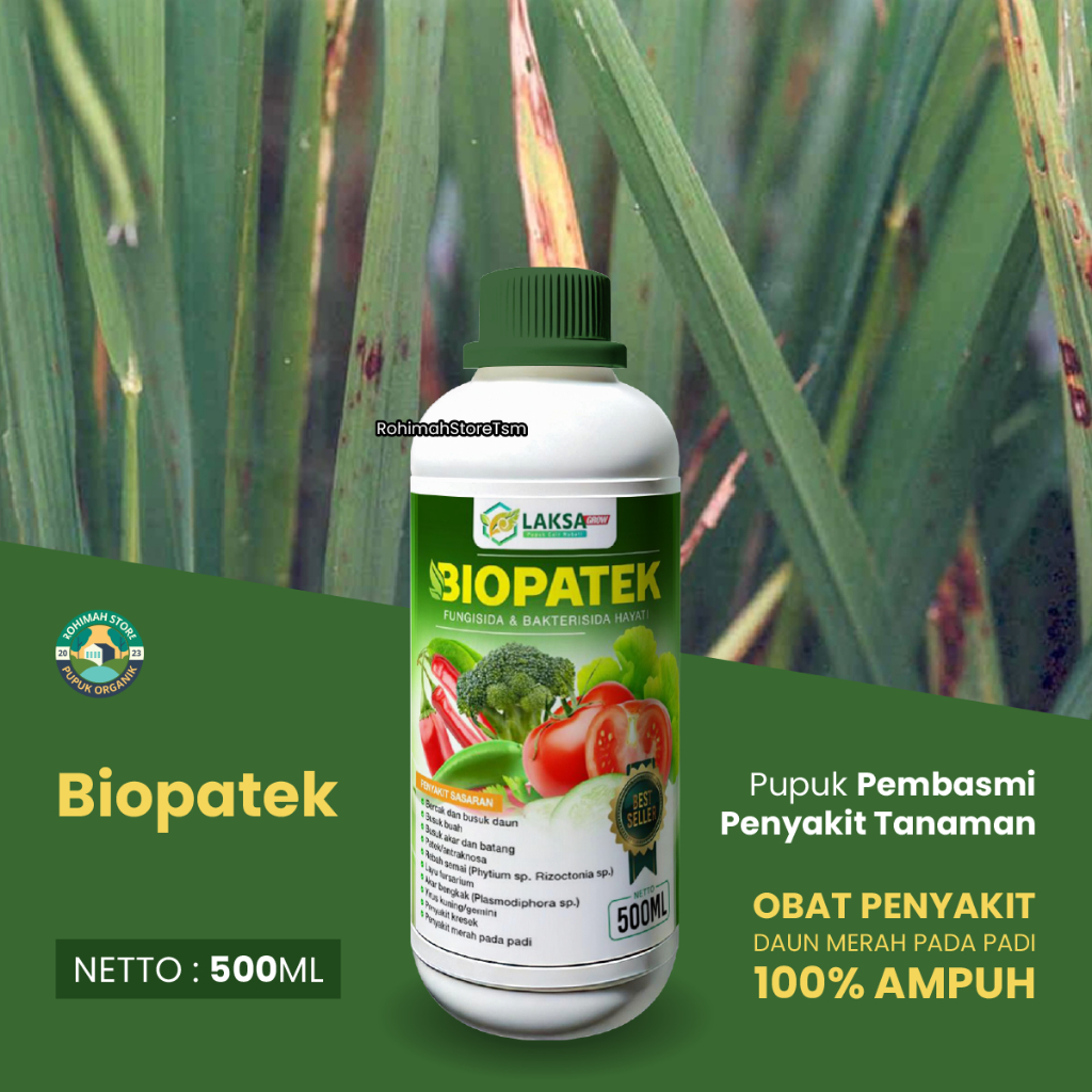 Jual obat semprot BIOPATEK 500ML penyakit daun merah padi 100% AMPUH ...