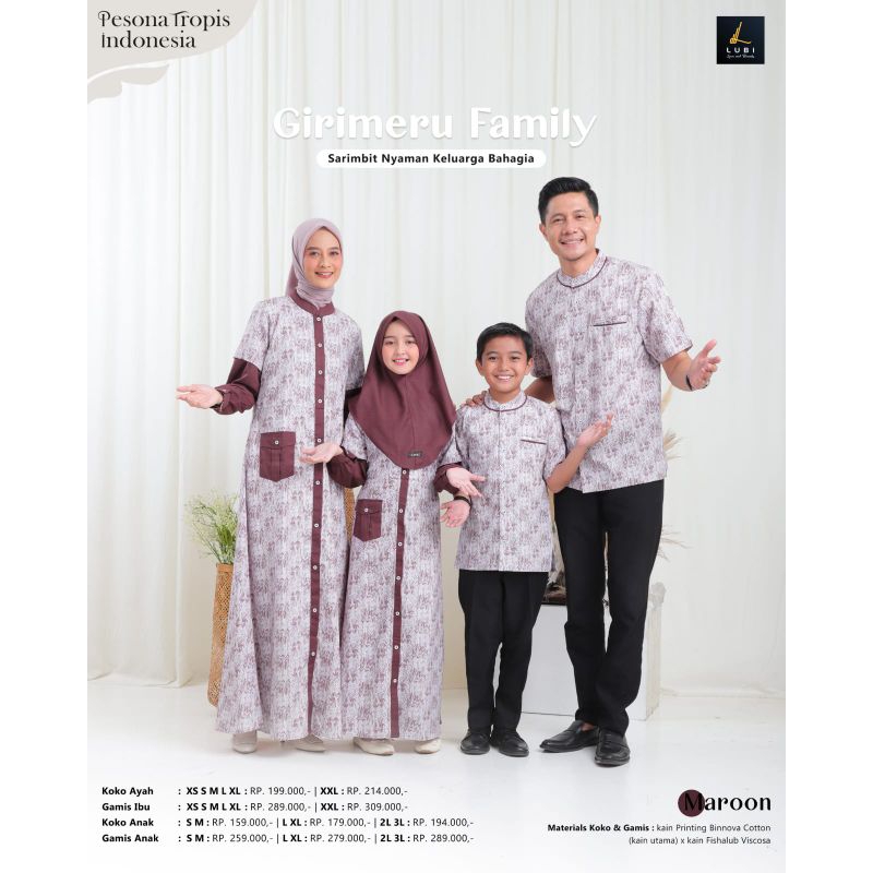 Jual Baju Gamis dan Koko Sarimbit Keluarga Terbaru 2025 Girimeru Family ...