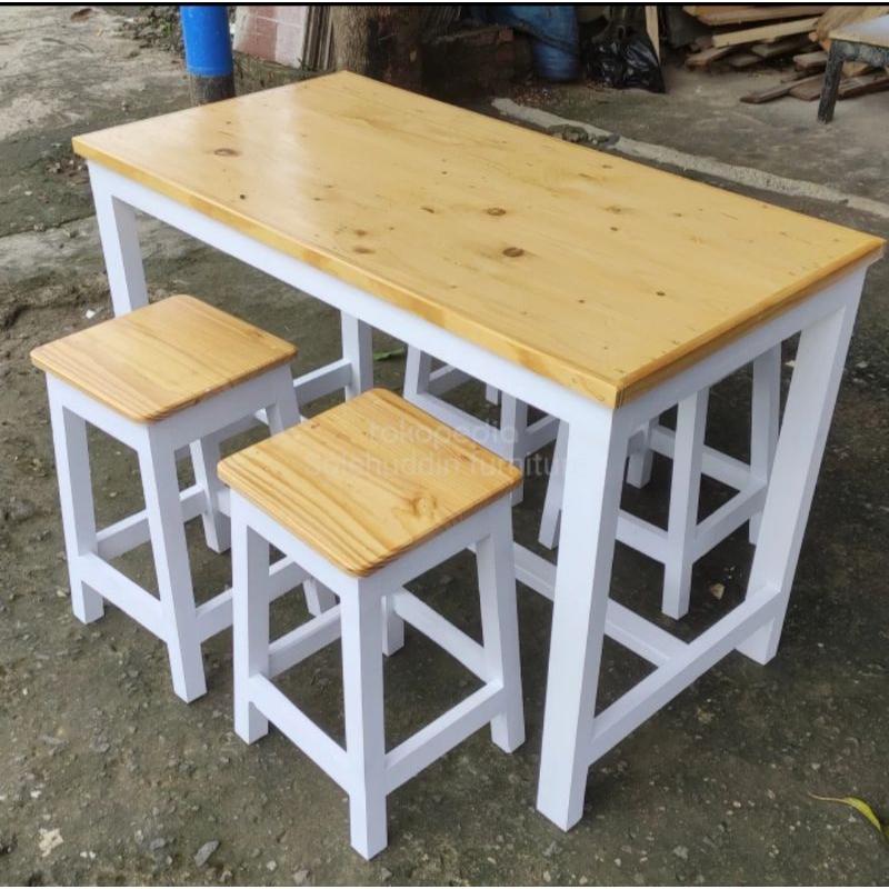 Jual Meja makan set / meja caffe restauran / meja makan Minimalis | Shopee Indonesia