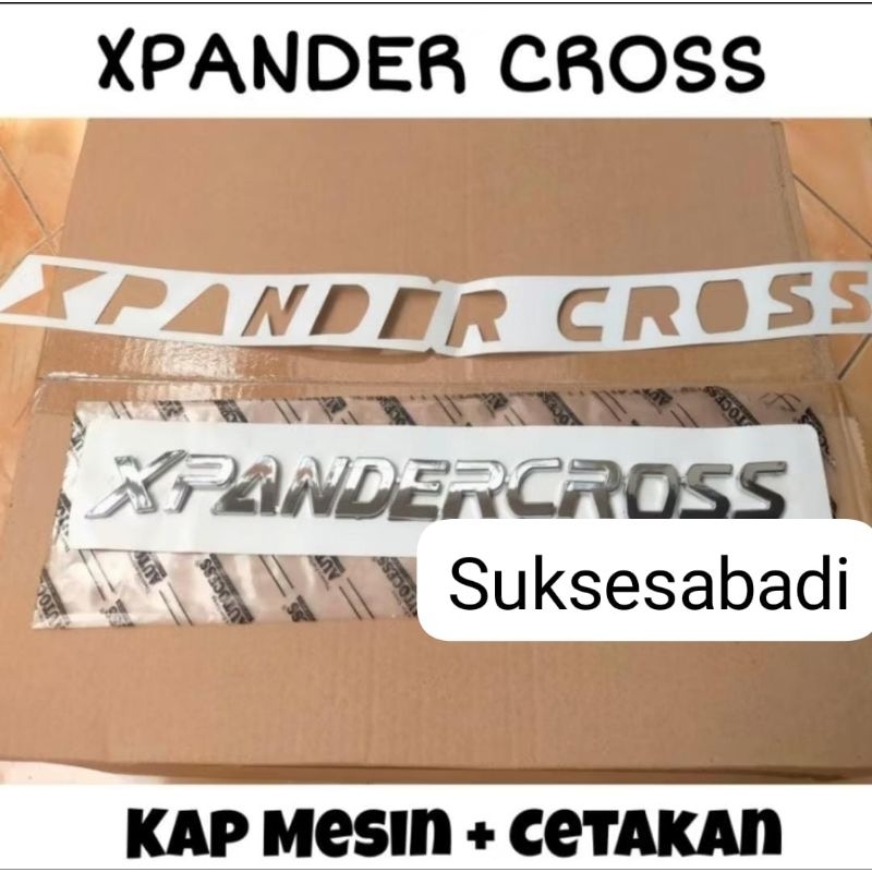 Jual Logo emblem kap mesin xpander cross tebal chrome tinggal tempel ...