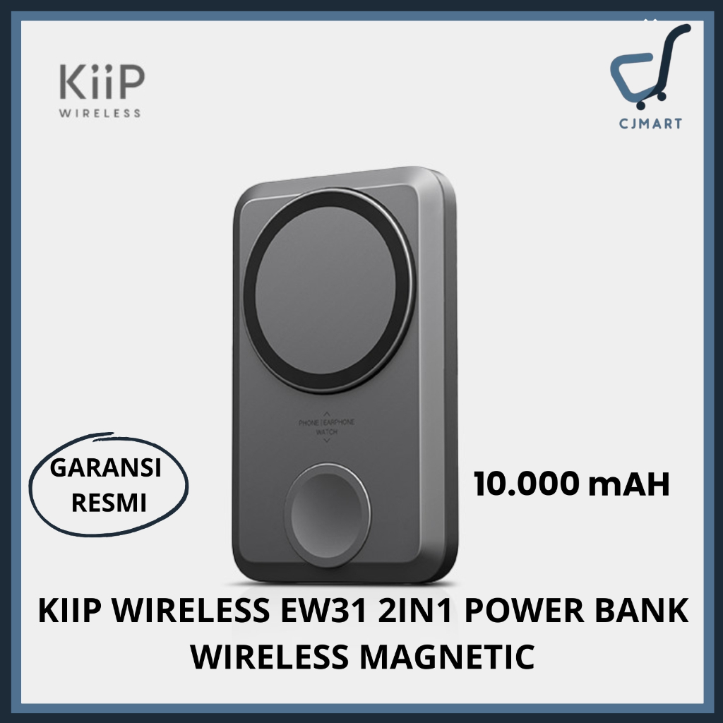 Jual KIIP WIRELESS EW31 2IN1 POWER BANK WIRELESS MAGNETIC POWERBANK IWATCH 10000 MAH TYPE C PD ...