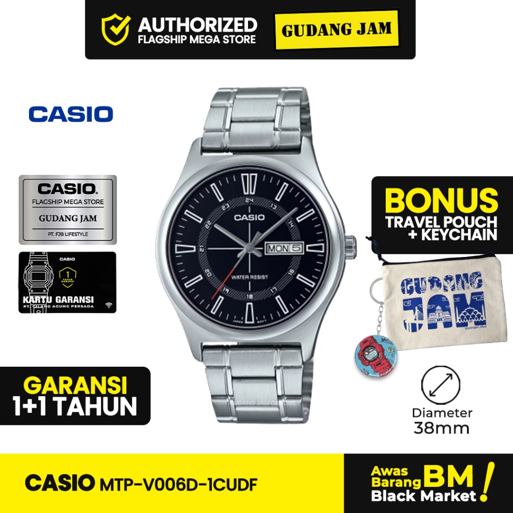 Jual Casio Jam Tangan Pria MTP-V006D-1CUDF Stainless Steel Silver | Shopee Indonesia